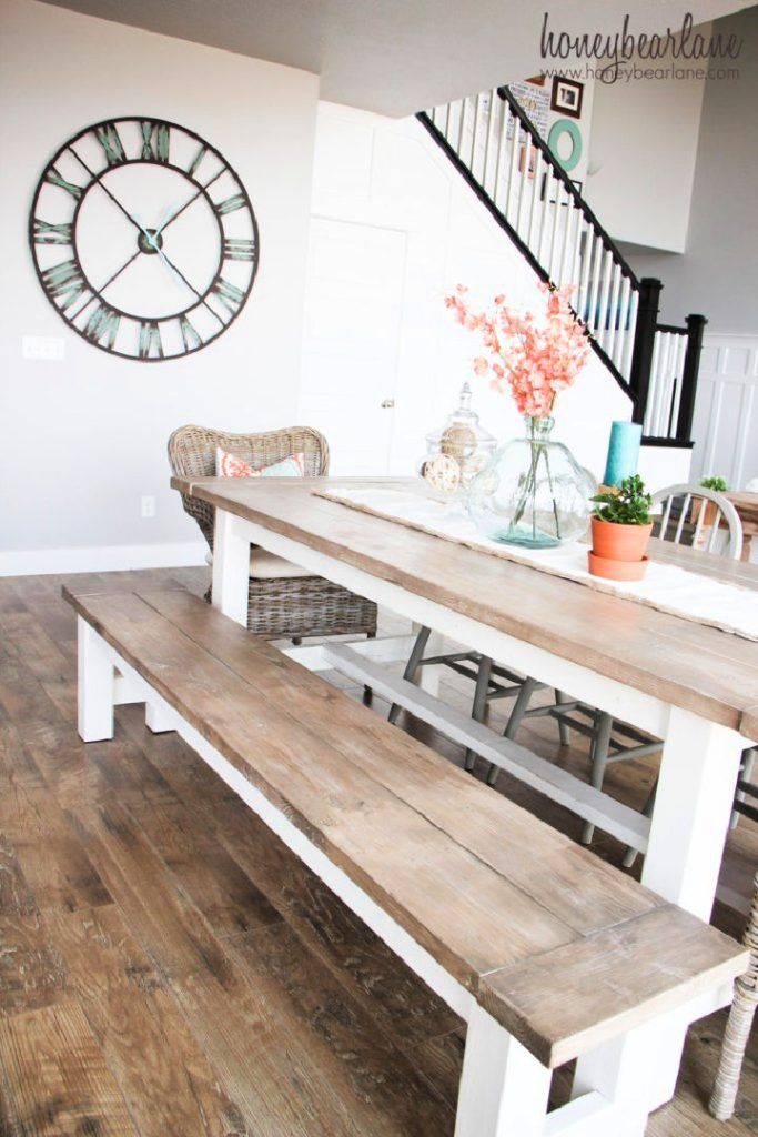 30 Rustic DIY Farmhouse Table Plans (Free PDF Plan)
