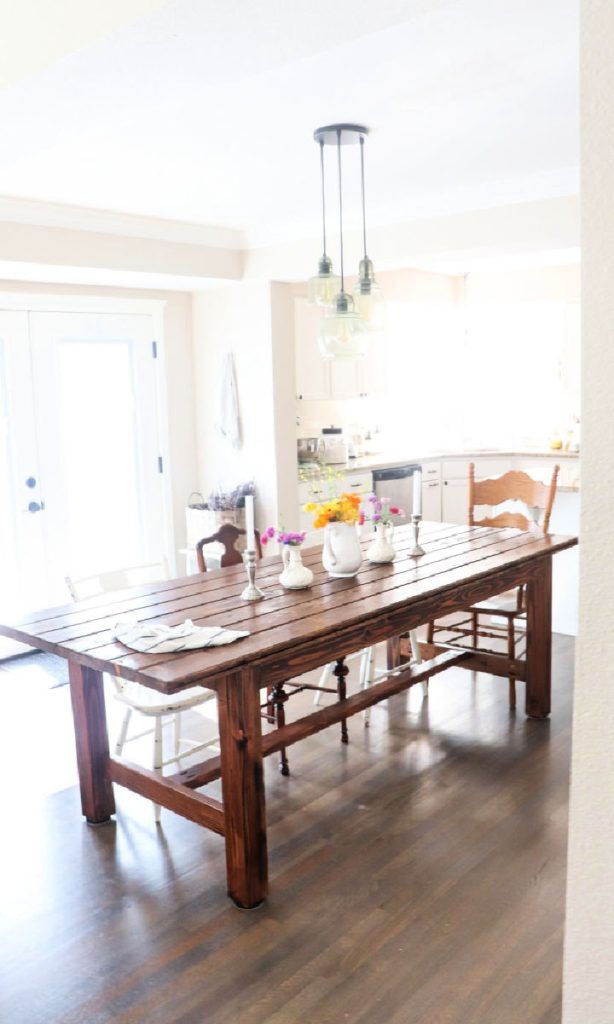 30 Rustic DIY Farmhouse Table Plans (Free PDF Plan)